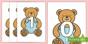 Numbers 0-30 on Teddy Bears
