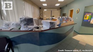 Footage from the Tampa Bay area of Florida shows hurricane precautions taken by local governments on Tuesday: from dump trucks carrying massive loads of sand for residents to use for sand bags to computers being wrapped in plastic wrap in city hall to help keep water out. | Breitbart