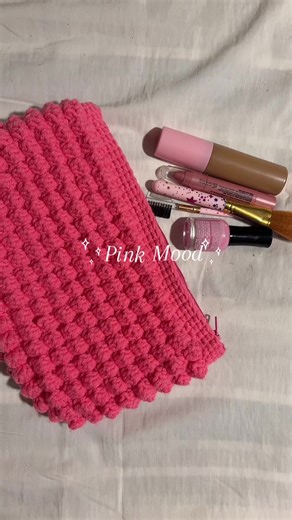 Just girly things 💗 Handmade crochet makeup bag by RAAF #whatsinmybag #girlytiktok #handmadebusiness #crochetpouchbag #pinkvibes