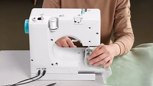 Mini Sewing Machine with 12 Stitch Patterns, Foot Pedal and Button Control, Two Speed Settings by Button, Built-in LED Light, Suitable for Beginners, Kids and Adults (Blue)