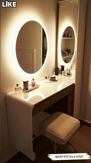 Luxury Dressing Table with LED Mirror & Storage