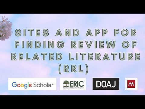 Helpful Sites and App for Review of Related Literature (RRL)