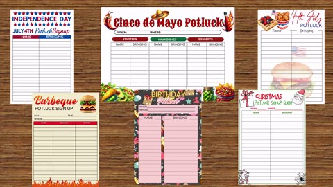 Potluck Sign up Sheets Bundle | Planner, Dish Labels, Allergen Cards (A4 Printable) - Etsy