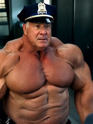 El poderoso jefe de policía mostrando sus enormes brazos