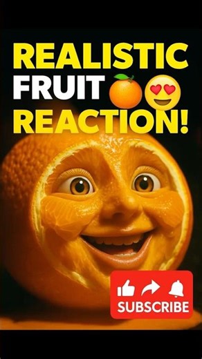 Ultra Realistic Orange Character 🍊 | Cute Happy Reaction #funny #aishorts #viral #trendingsjorts
