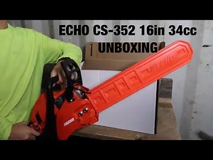 CS-352 ECHO 16 in. 34 cc Gas 2-Stroke Cycle Chainsaw. Unboxing and first time use!