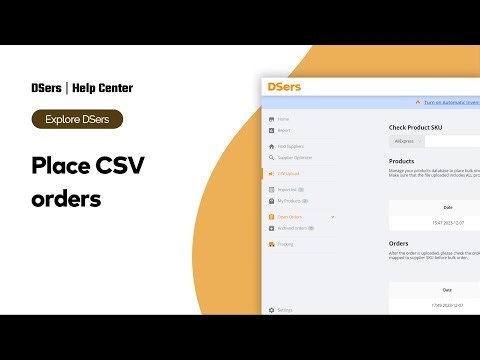 Explore DSers - Place CSV orders - DSers
