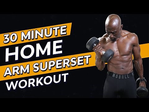 30 Minute Home Superset Arm Dumbbell Workout – Biceps and Triceps Routine