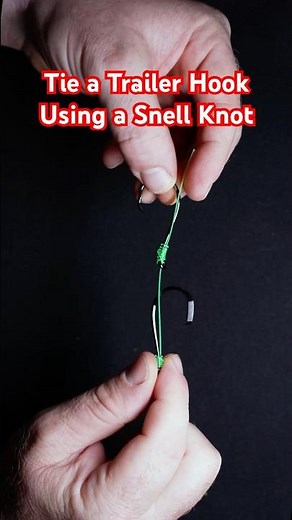 How to Tie a Trailer Hook Using a Snell Knot #fishing #fishingtips #fishingrigs #fishingknots
