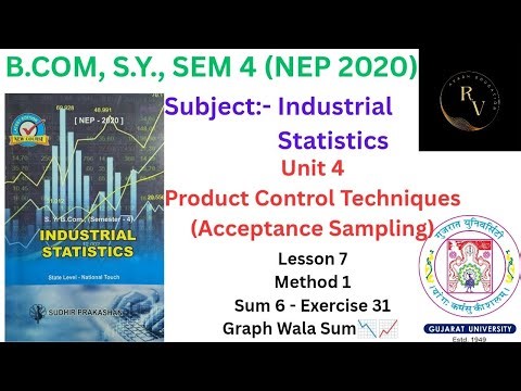 #7 Bcom SY Sem 4 NEP 2020 Industrial Statistics Unit 4 Product Control Techniques /Sum 6 /Guj. Univ.