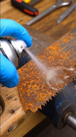 wood cutting saw🪚using a rust removal #rustremoval #cleaning #short #saw #ai #aivideo