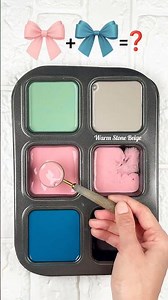 "Soft Mint, Pastel Pink & Deep Blue Color Blend – Trendy Palette Mix" #colormixing #artshorts #color
