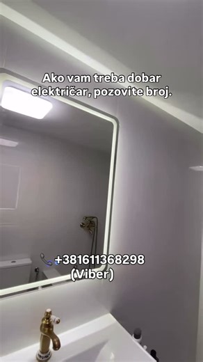 Gledaj Majstora on Instagram: "@aleksa_elektro Završni radovi još jednog kupatila ✔️ LED sijalice, LED ogledalo, modularne priključnice i električno podno grejanje – sve za maksimalan komfor, funkcionalnost i moderan ambijent ⚡ 📍 Čačak 📞 +381611368298 (Viber)"