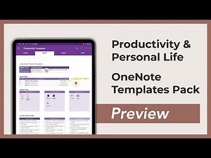 Productivity & Personal Life OneNote Templates | PREVIEW