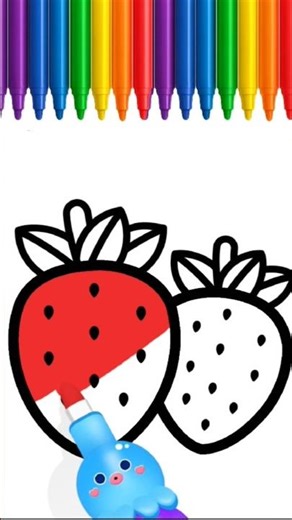 Watch This Strawberry Turn Beautiful 🍓✨ | Relaxing Coloring