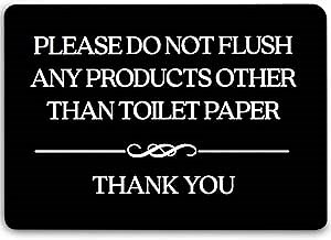 Do Not Flush Toilet Sign (Black Acrylic 5 x 3.5 in) - Do Not Flush Anything Except Toilet Paper Sign - Bathroom Signs for Business - Airbnb Signs