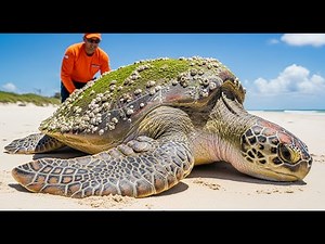 Giant Sea Turtle Rescue Covered in Parasites and Barnacles! | Ocean Animal Rescue