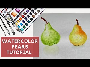 Watercolor Pear Tutorial | Watercolor Pear Painting 🍐