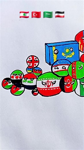 Draw Flag Map of Lebanon 🇱🇧, Turkey 🇹🇷, Saudi Arabia 🇸🇦 and Yemen 🇾🇪 #yemen #saudiarabia #turkey #lebanon #countryball
