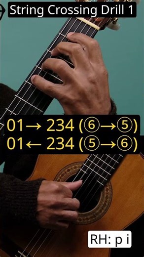 String Crossing Drill 1 | Fast Coordination Exercise for Guitar #guitartechnique