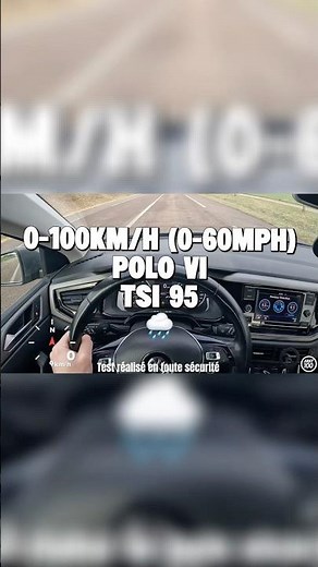 0-100 km/h (0-60 mph) VOLKSWAGEN POLO 6 1.0 TSI 95 🌧️