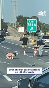 2.7M views · 11K reactions | It's a video circulating social media: Two kids rolling on the ground after a crash. ABC13-Jessica Willey interviewed a witness who took the video. Hear what they had to say: https://abc13.com/post/toddlers-survive-being-thrown-vehicle-during-crash-east-freeway-video-shows-walking-highway/15183571/ | ABC13 Houston | Facebook