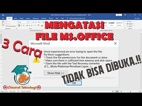 Work Experience an Error Trying to Open the File | Cara Mengatasi File Ms. Office tidak bisa dibuka