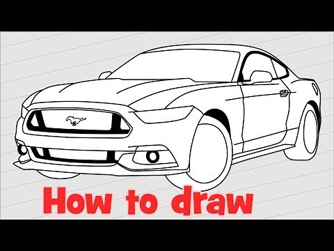How to draw a car Ford Mustang GT 2017
