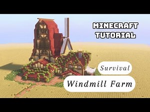 Minecraft Windmill Farm Tutorial - Cozy & Functional Build