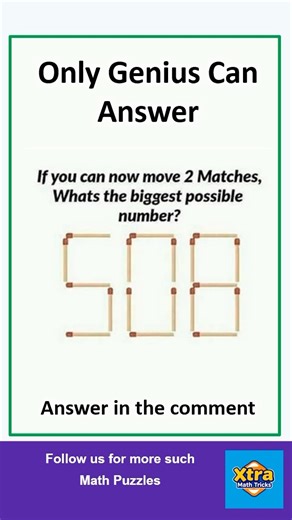Can you solve it? Answer in the Comment box. IQ Test | Riddles | Solve the puzzle | Maths Reasoning | Math Puzzles | Math Tricks #mathtricks #iqtest #riddles #puzzles #feeds #reelsforyou #explore #foryou #fbreels #trendingvideo #viral | Xtra Math Tricks