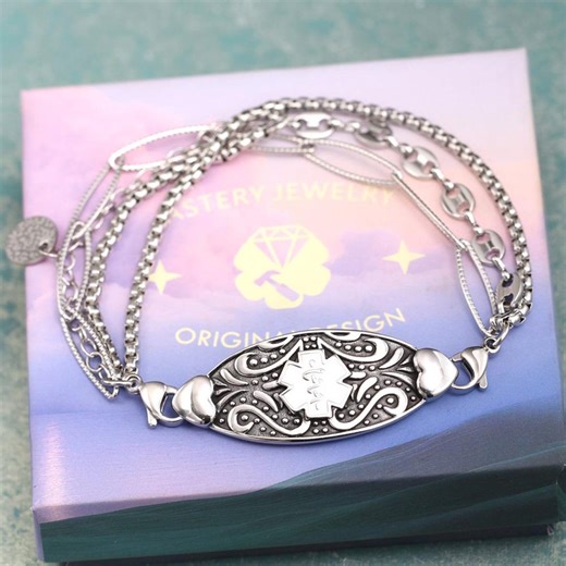 Personalized Elegant Medical Alert Bracelets for Women Free Engraving,emergency Identification Medic ID Bracelet Women's Alert Jewelry - Etsy New Zealand