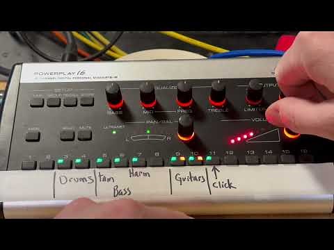 Headphone mixer. PowerPlay P16 headphone system by Behringer demonstration