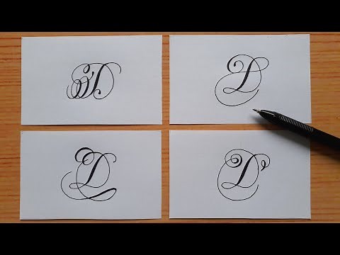 Calligraphy Letter D For Beginners / How To Write Capital Cursive On Paper Easy / handwriting