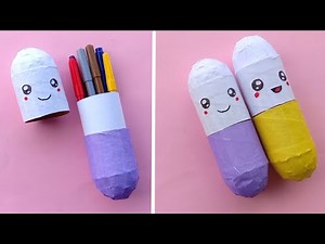 How to make a paper pencil box | DIY paper pencil box idea / Easy pencil box tutorial