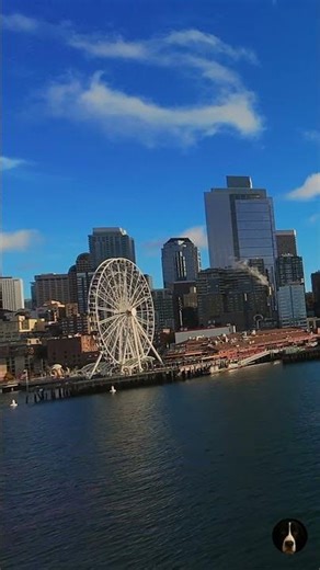 Seattle Skyline View 🌇 From Elliott Bay & Great Wheel | Waterfront Beauty