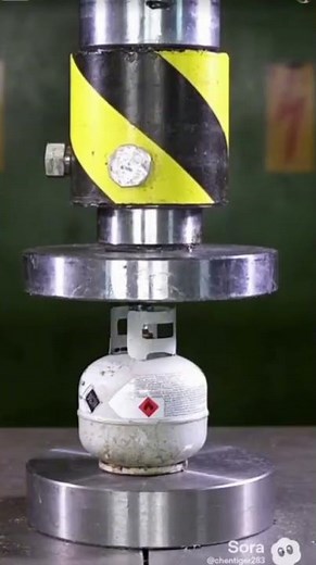 4 Gases vs Hydraulic Press – Explosive Pressure Test!”
