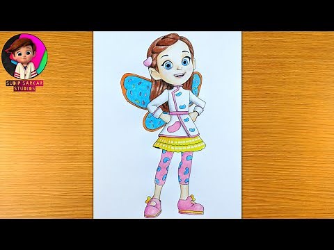 How to draw and color Butterbeans from Butterbean's Cafe #Butterbean