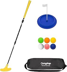 KINGTOP Adjustable Golf Putter – Retractable Shaft, Lightweight Travel Putter with Practice Balls & Putting Cup, Left & Right-Handed Design