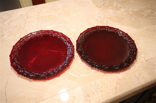 Vintage Avon Ruby Red Cape Cod Dinner Plates, Set of 2 - Etsy Canada