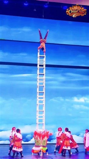 Insane One-Hand Ladder Balance 🔥 #CircusShorts