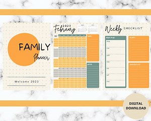 Family Planner 2023 (printable) to Stay Organized and Productive, Monthly and Weekly Planner. With Notes, Tasks, to Do's and Grocery List. - Etsy