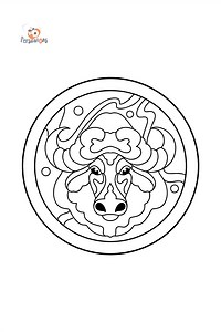 Coloring page for kids - zodiac sign Taurus ♥ Online and Print!