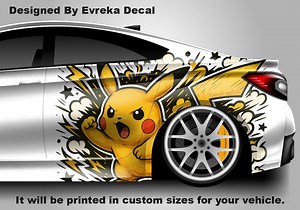 Pikachu Car Decals: Car Vinyl | Hood and Car Side Decal | Comics Character, Pokemon Character, Designed Car Livery, Cast Vinyl Wrap - Etsy
