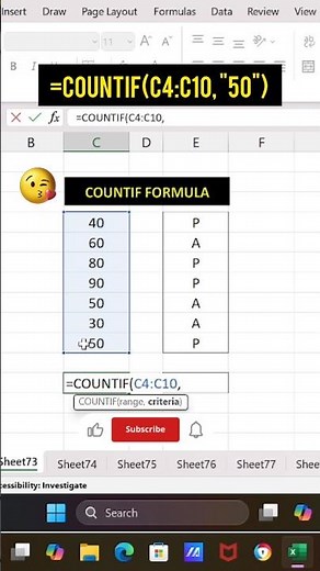 COUNTIF Function Explained | Excel Tips & Tricks You Must Know #excel #skillexcel