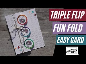 🐔 Triple Fold Card | Fun Fold Card | Hey Birthday Chick Stamps | Triple Flip Circles Card