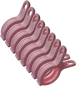 Plastic Clothes Pins Spring Clips Heavy Duty Laundry Clothespins Beach Towel Clips Clothes Pins Air-Drying Clothing Pin ，Set of 8 (Pink)