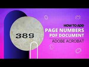 How to insert Page Numbers in pdf document | Adobe Acrobat