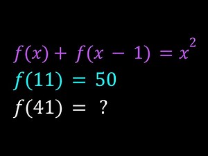 Solving a Functional Equation | f(x)+f(x-1)=x^2