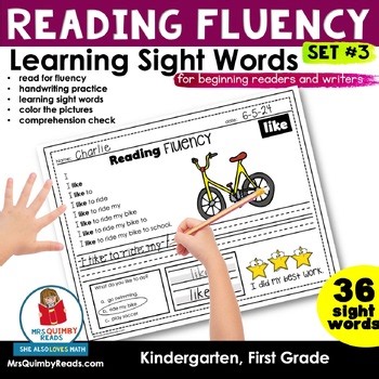 Kindergarten -1st Grade| Sight Words | Reading Fluency|Morning Work | Print & Go
