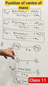 Centre of mass of two particles | Position of centre of mass | System of particles class 11